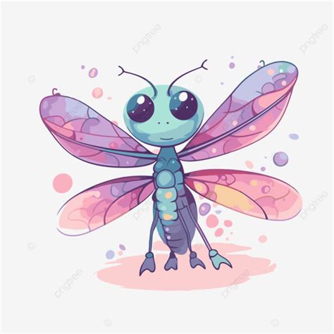 Libélula Clipart Linda Mariposa Púrpura Con Dibujos Animados De Alas