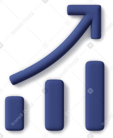 3D Tableau de croissance avec l icône de la flèche PNG SVG