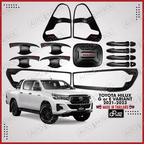 Toyota Hilux Variant G Or E Combo Set Garnish Matte Black