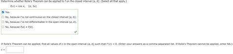 if rolle s theorem can be applied find all values of c in the open interval a b such that f