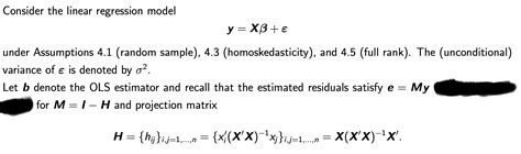 solved consider the linear regression model y xb € under