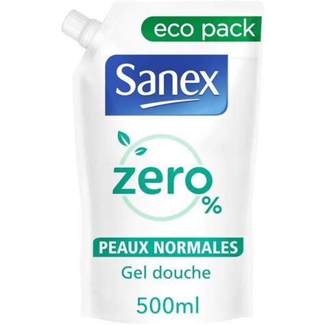 SANEX Gel douche sans savon Zéro Peaux normales Eco Recharge 500 ml