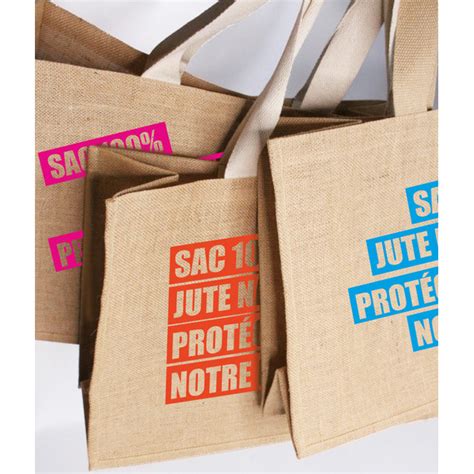 Sac personnalisable écologique grand format en toile de jute