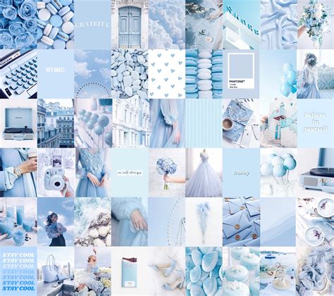 Photo Wall Collage Kit Baby Light Blue Aesthetic Set Of Photos