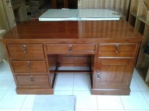 Meja Kantor Kayu Jati 1 Biro Minimalis Lazada Indonesia
