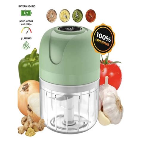 Mini Processador Potinho Acr Lico El Trico Moedor Carne Vegetais Alho