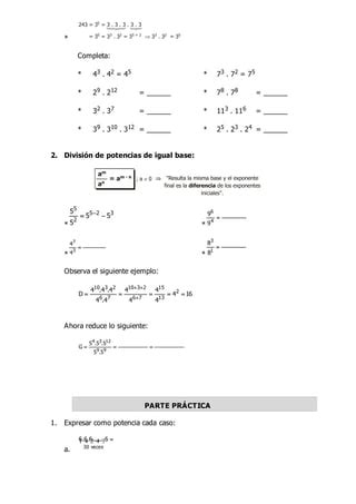 Potenciacion Imprimir PDF Descarga Gratuita