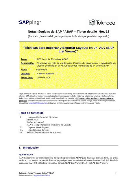 Pdf Notas T Cnicas De Sap Abap Tip En Detalle Nro