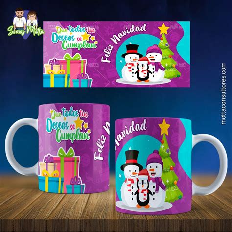 10 PLANTILLAS PARA SUBLIMAR TAZAS COLORIDAS DE NAVIDAD Tazas Tazas
