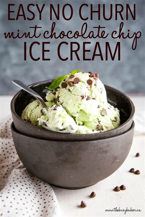 Easy No Churn Mint Chocolate Chip Ice Cream Recipe Mint Chocolate