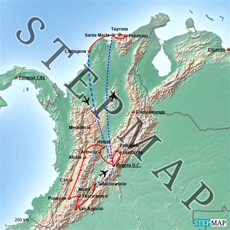 StepMap Kolumbien Zwischen Anden und Karibik Landkarte für Kolumbien