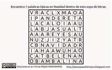 Peque Pasatiempos Sopas De Letras