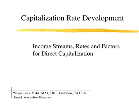 PPT Capitalization Rate Development PowerPoint Presentation Free