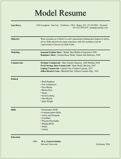 Sample Cv Template Ireland
