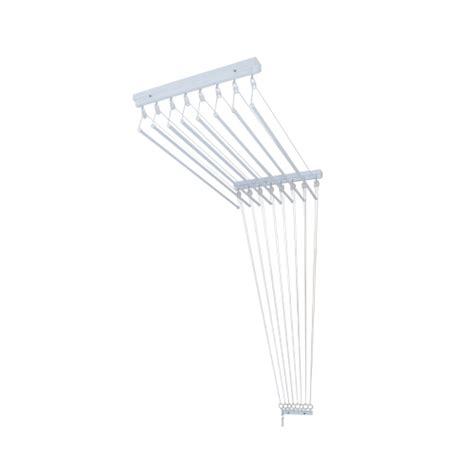Varal Individual De Teto 140cm x 10 Varetas Em Alumínio Branco no
