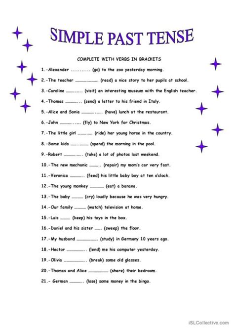 2 942 Past Simple Tense English ESL Worksheets Pdf Doc