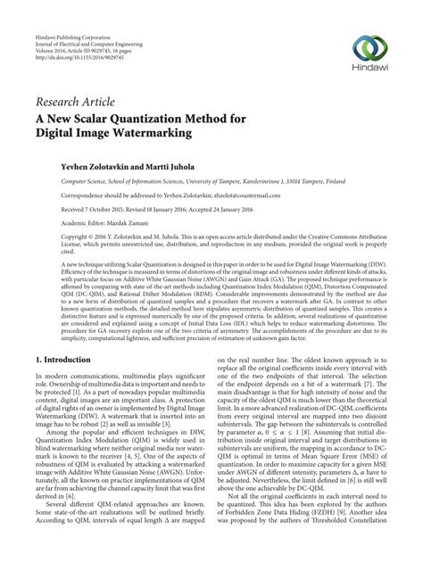 pdf a new scalar quantization method for digital image watermarking