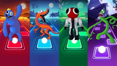 Rainbow Friends Blue Vs Orange Vs Red Vs Green Tiles Hop YouTube