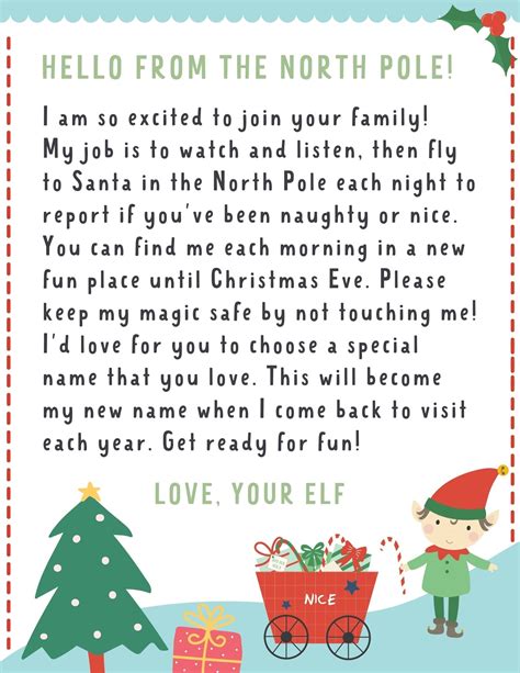 Free Printable Elf On The Shelf Letter Printable Form Templates And