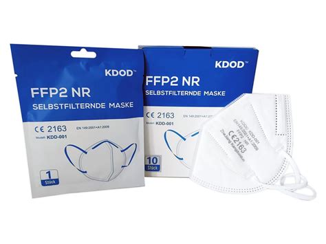 KDOD Selbstfiltrierende FFP2 Maske 10 Stück weiss