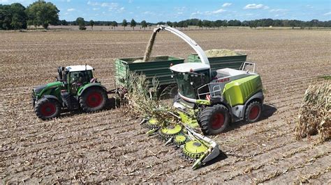 CLAAS JAGUAR 940 am Mais häckseln Abfahrer CLAAS AXION 870 FENDT 828