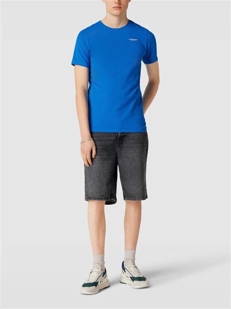 G Star Raw Slim Fit T Shirt Mit Label Print Royal Online Kaufen