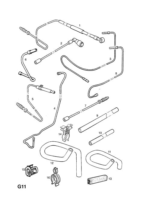 Opel CORSA B TIGRA A Fuel Pipes And Fittings Contd Opel EPC