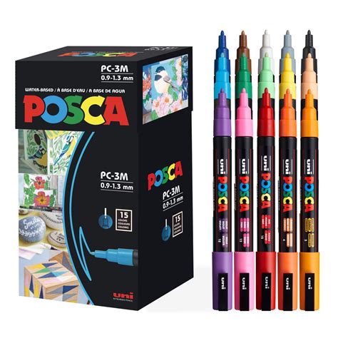 Posca 16 Color Paint Marker Set PC 3M Fine Posca
