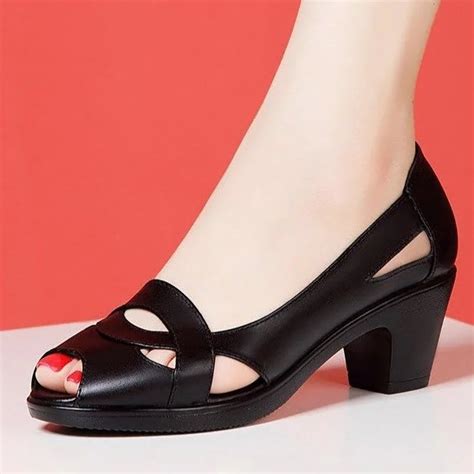 Zapatos de punta abierta para mujer Sandalias de tacón alto ahuecadas