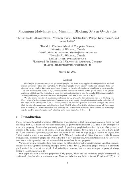 pdf maximum matchings and minimum blocking sets in theta 6 graphs