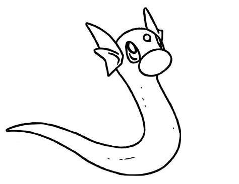 Dratini en Pokémon para colorear imprimir e dibujar ColoringOnly