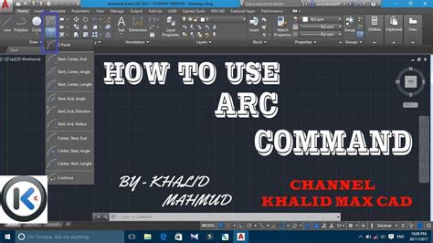 How To Use Arc Command In Autocad Youtube