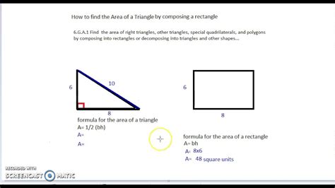 Area Of Triangle And Rectangle