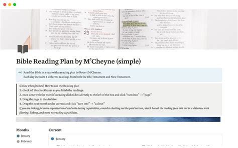 Bible Reading Plan By MCheyne Template Notion Marketplace