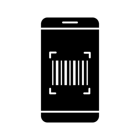 Barcode Scanning App Glyph Icon Smartphone Reading Linear Barcode One