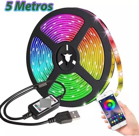 Tira Luz Led Bluetooth Rgb 5050 Usb Tv Pc A Control Remoto Cuotas Sin