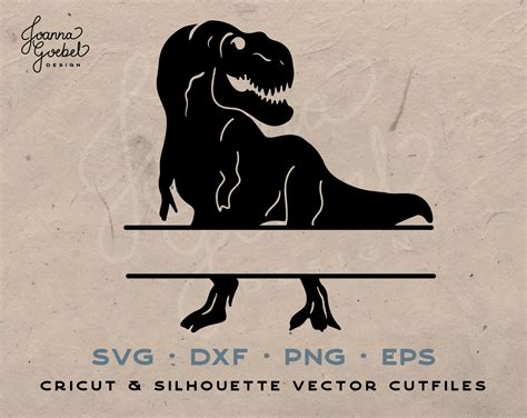 Trex SVG Dinosaur Split Monogram SVG Dino Name SVG Cricut Etsy