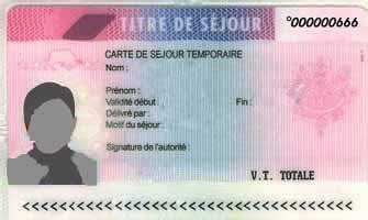 Carte De Sejour In English