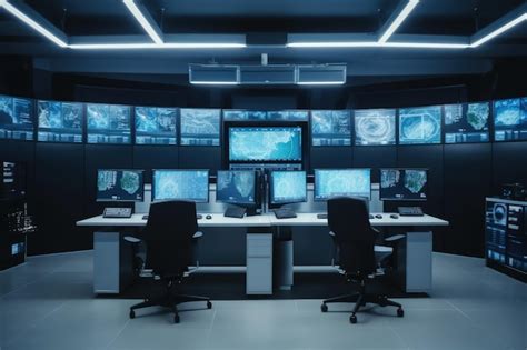 Premium AI Image A Control Room With Multiple Monitors And A Lot Of