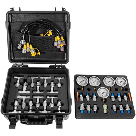 Hydraulic Pressure Test Kit 10 100 250 400 600 Bar 5 Gauges 5 Test