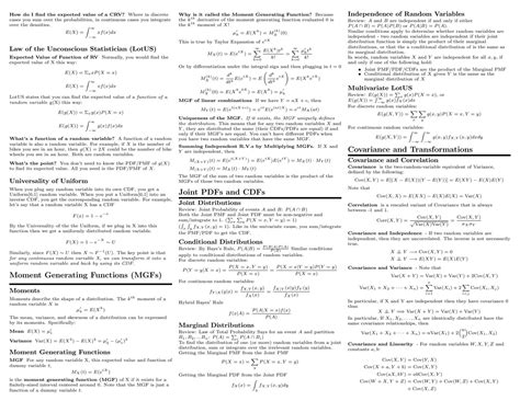 SOLUTION Probability Cheatsheet Studypool