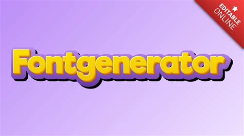 Fontgenerator D Text Gelb Violett Texteffekt Generator