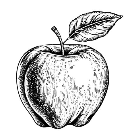 Ilustración de vector de fruta de manzana ilustración de grabado de