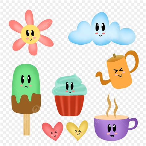 Kawaii Sticker Set Hd Transparent Set Cute Kawaii Stickers Stickers