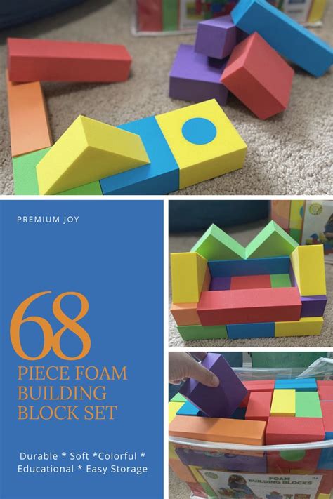 Foam Building Blocks Set 68 Pieces Premium Joy Building Blocks