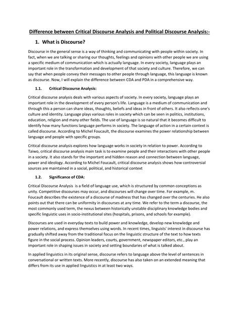 pdf difference between critical discourse analysis and political discourse analysis 1 what