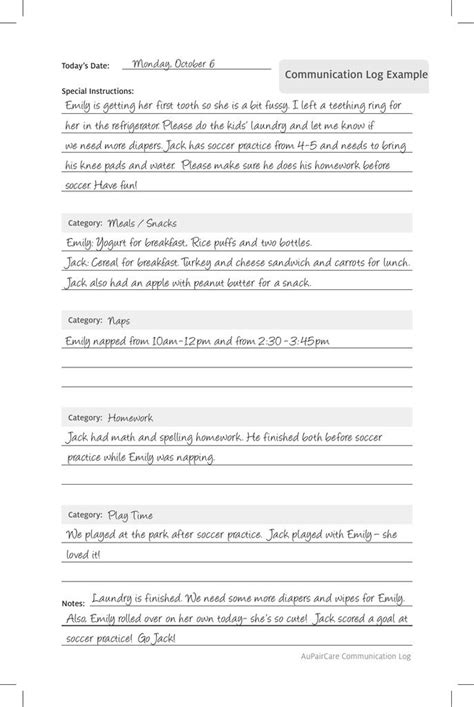 Printable Communication Log Pdf Powered By Box In
