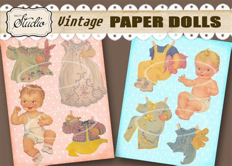 Vintage Baby Paper Dolls S Printable Cut Outs Etsy