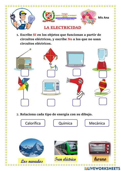 Ficha Interactiva De LA ELECTRICIDAD Para Primer Grado En 2023