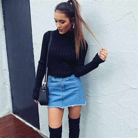 Total Imagen Outfit Falda De Mezclilla Con Botas Abzlocal Mx